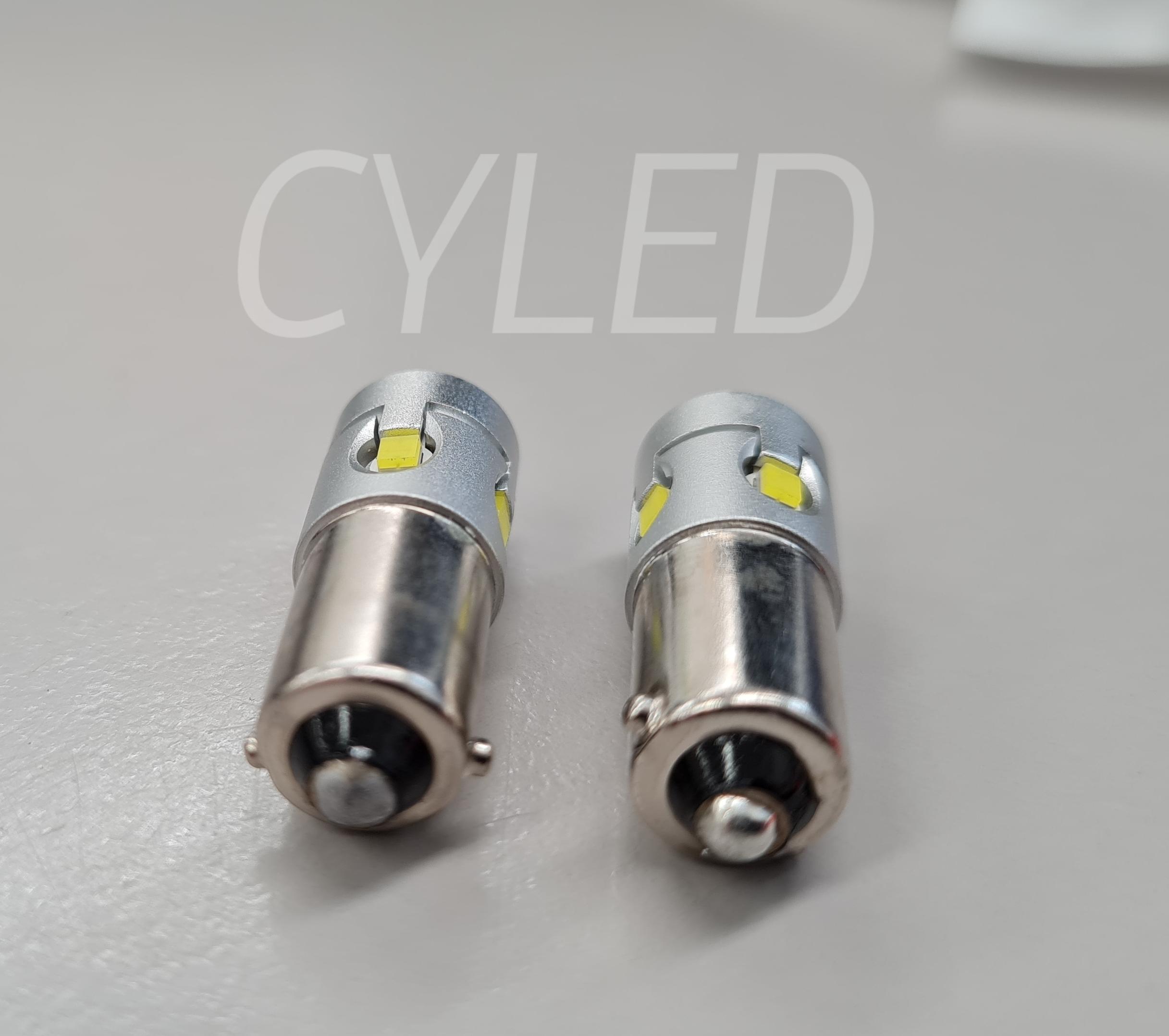 BAY9S LED (H21W) Bulbs 120 Degree pins.