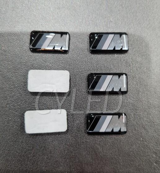 BMW M logo alloy wheel gel badges Grey Tri colour x6