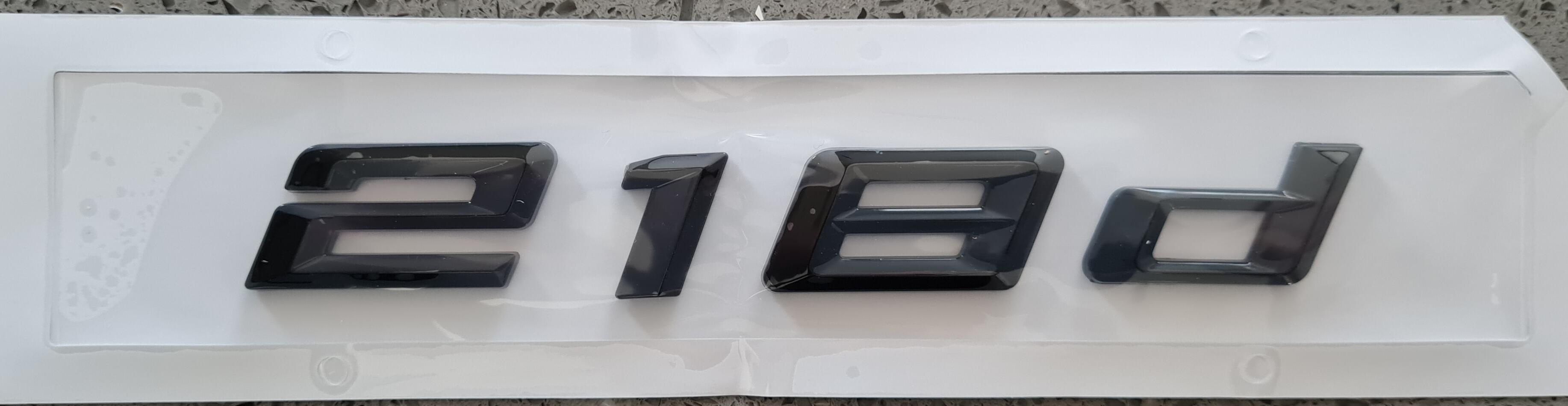BMW 218d Gloss Black boot badge