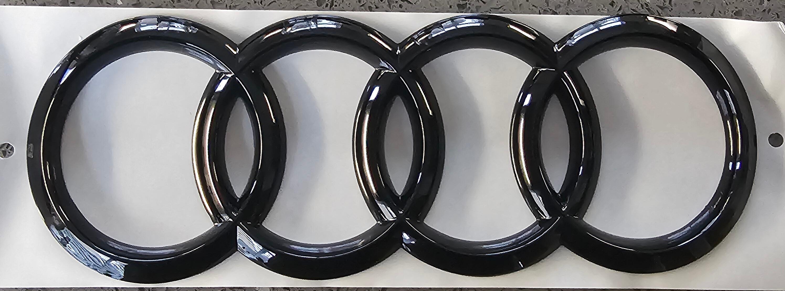 Audi boot/tailgate Gloss Black badge curved 202mm x 70mm