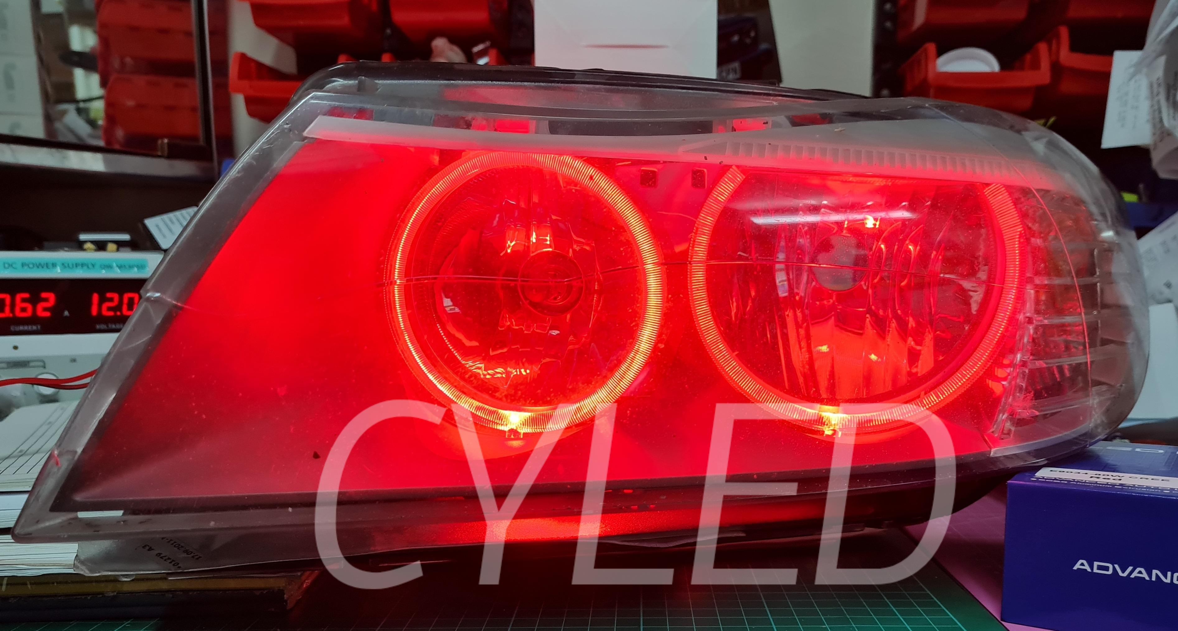 BMW E90 & E91 LCI RED LED ANGEL EYES FOR HALOGEN TYPE HEADLIGHT ONLY.