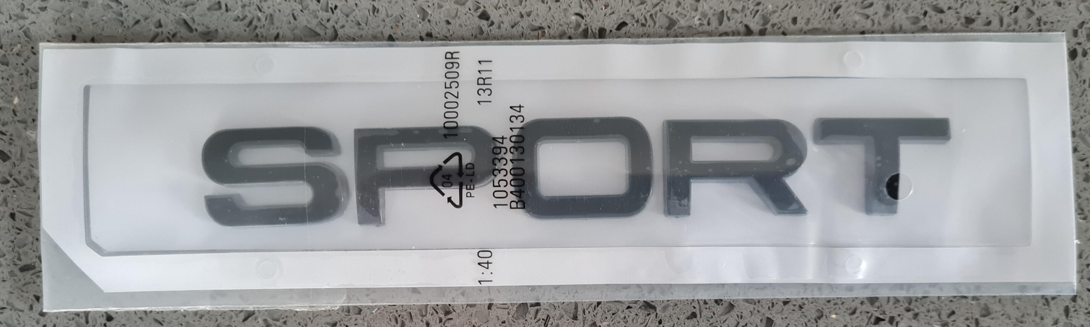 Range Rover Sport Gloss Black boot badge