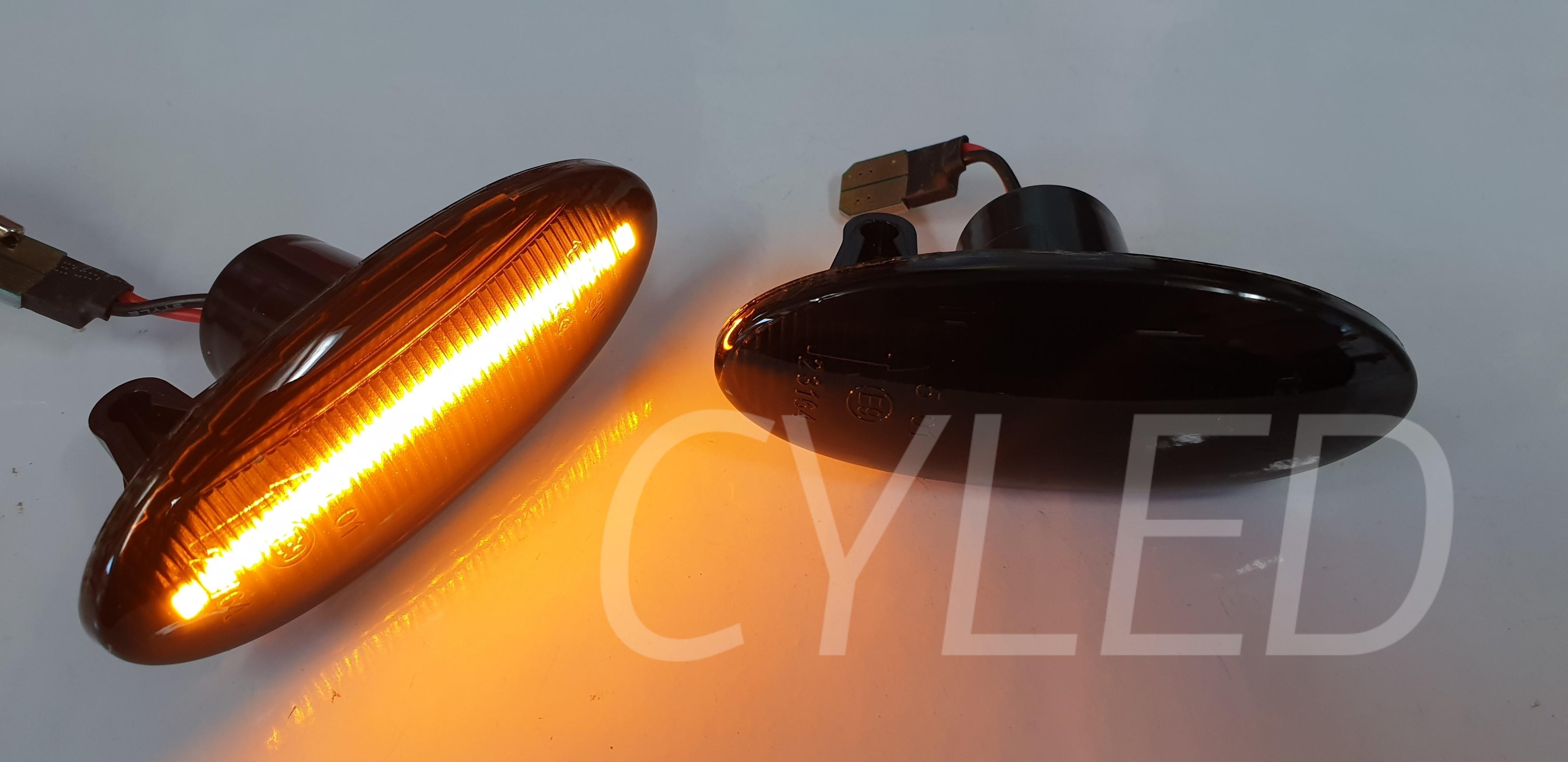 Nissan Smoked LED side repeaters Standard flash type.