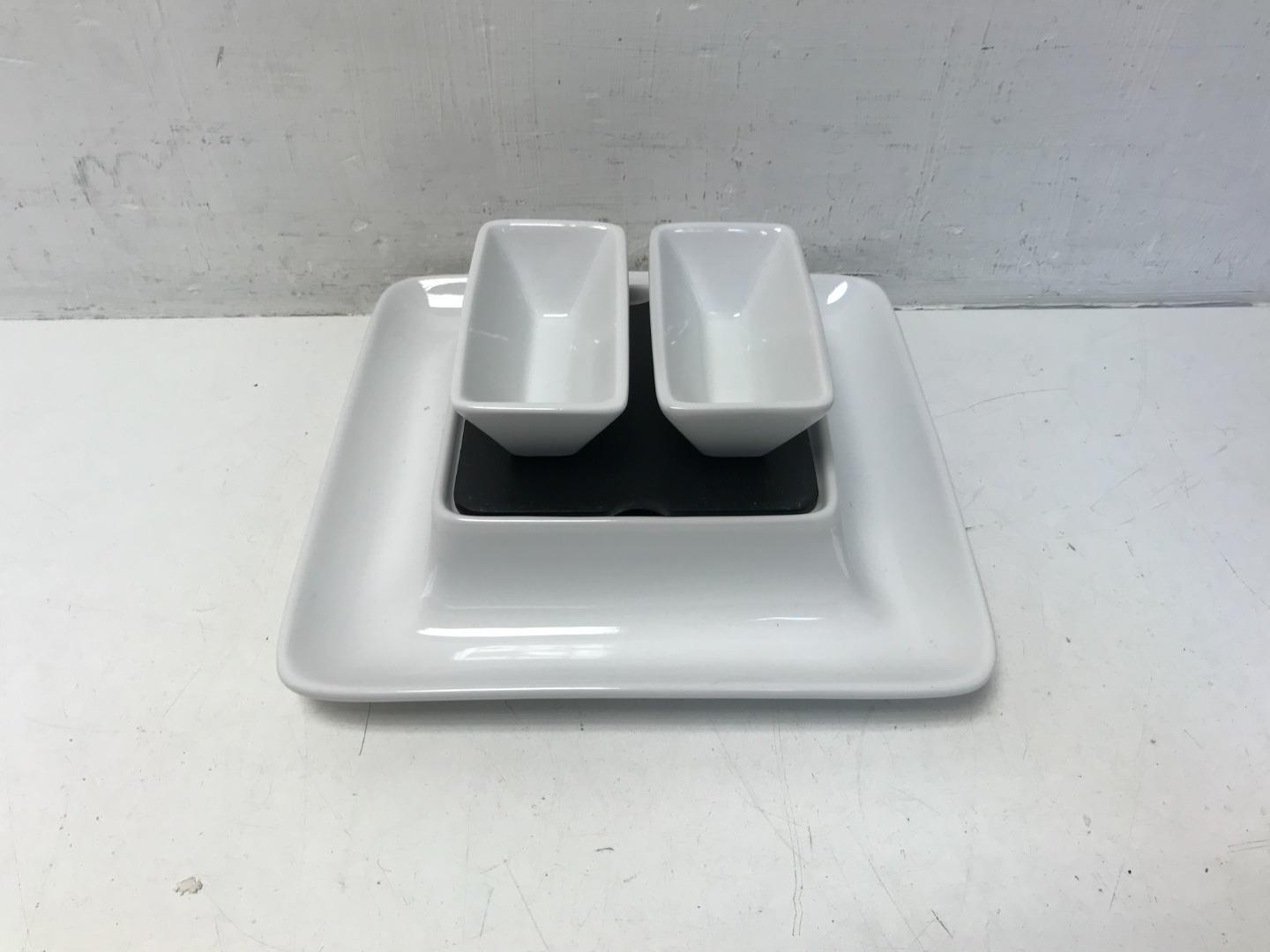 Dema White Porcelain Square Serving Set