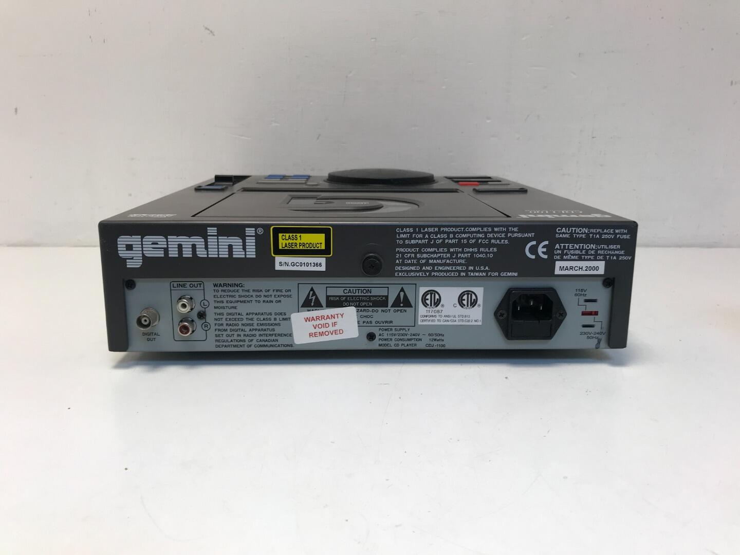 Gemini CDJ-1000 Professional CD Player - Parts and Spares