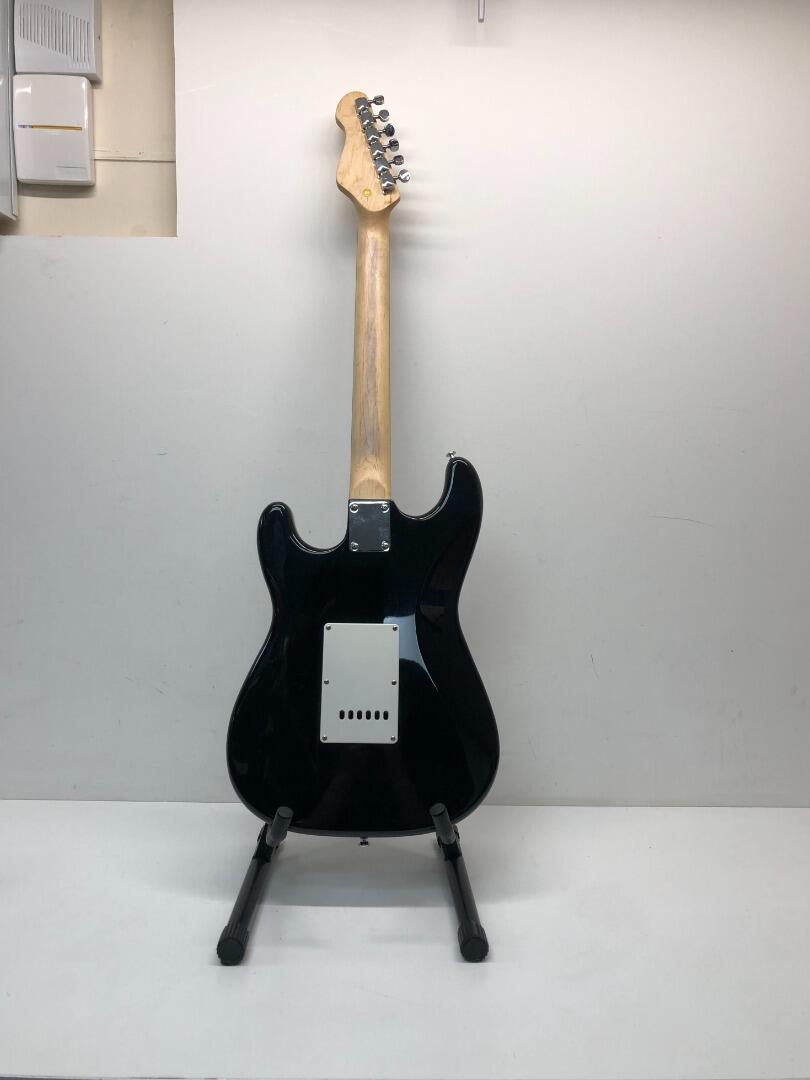 Encore Black Stratocaster Electric Guitar with Case