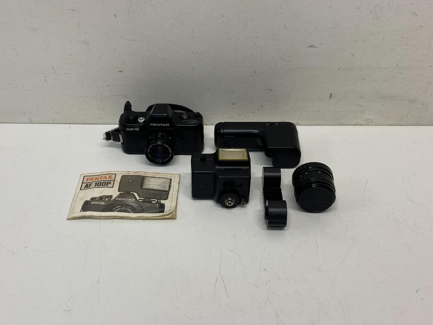 Pentax Auto 110 Film Camera with Extras