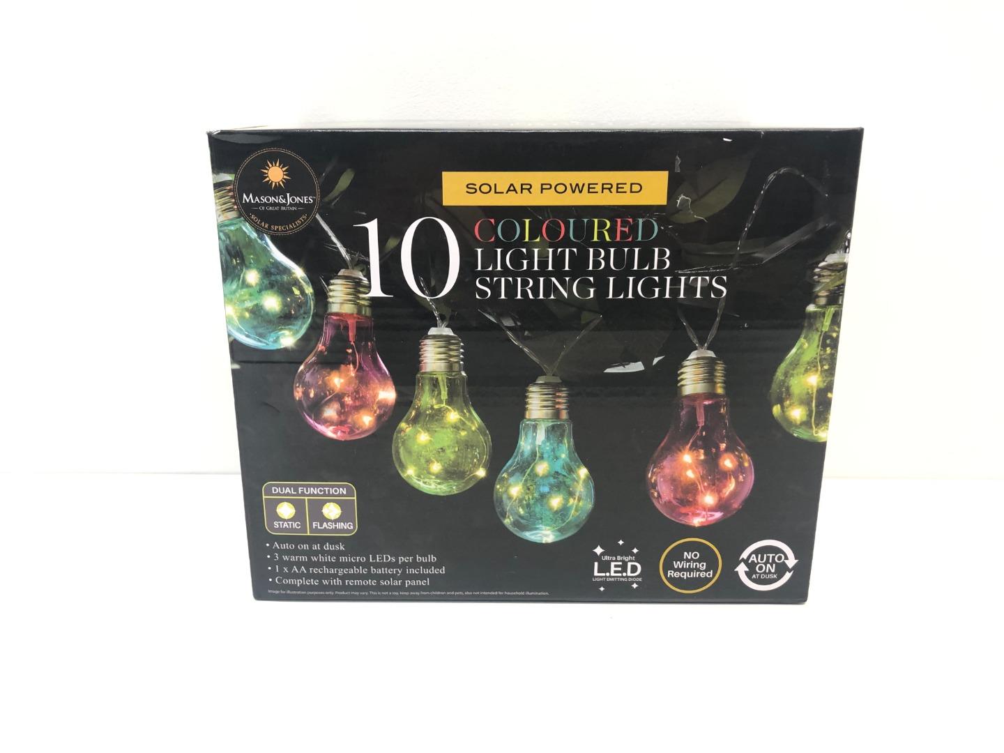 Solar Powered Coloured String Light LED Bulbs