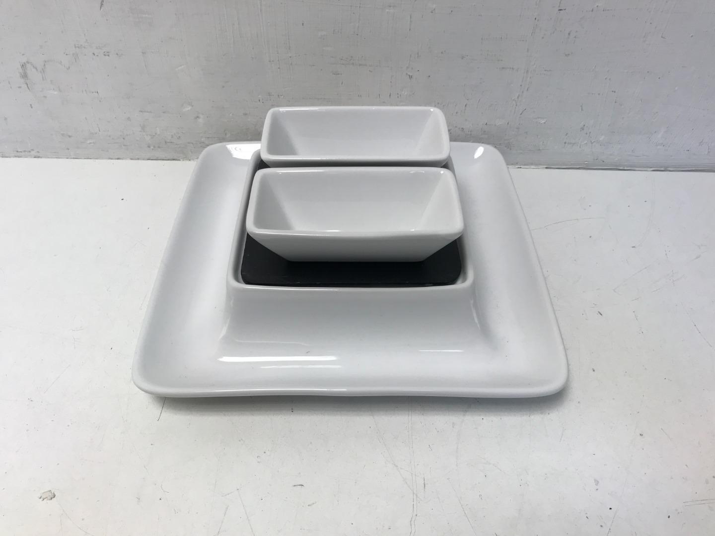 Dema White Porcelain Square Serving Set