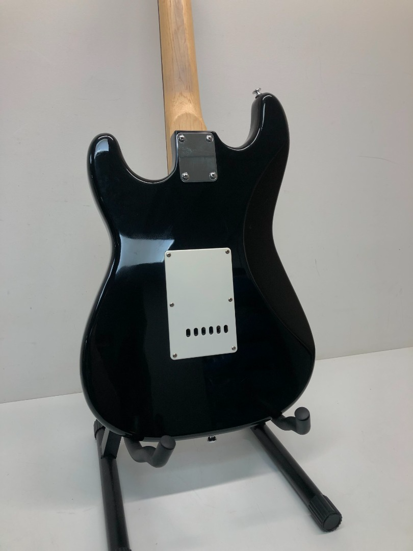 Encore Black Stratocaster Electric Guitar with Case