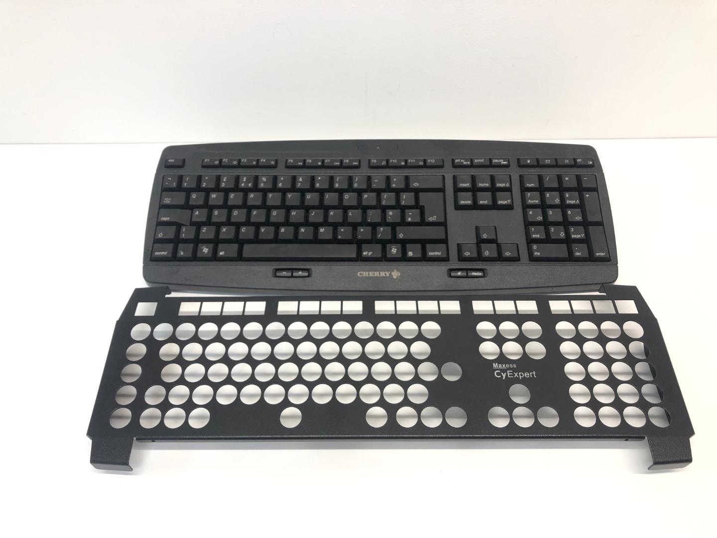 Cherry G-224 PC Keyboard with Maxess CyExpert Metal Keyguard