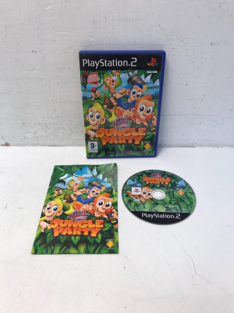 Buzz Junior Jungle Party PS2 Game and 4 Wired Buzzers
