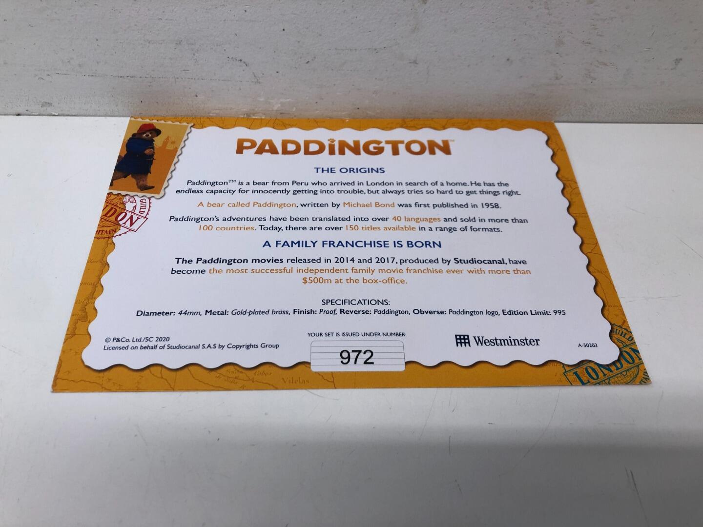 Paddington Bear Official Commemorative Coin Set