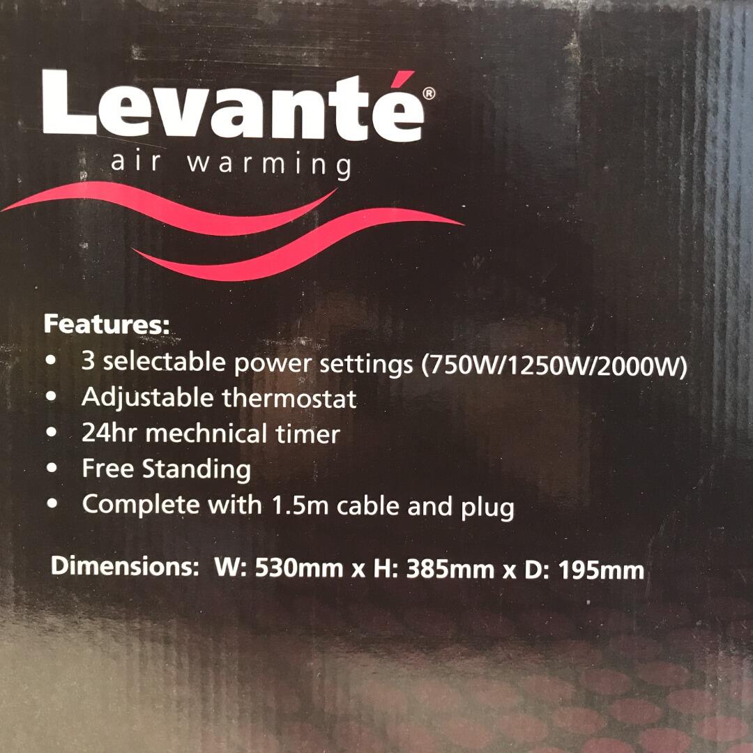 Levante LEVC200NBT 2KW Convector Heater with Timer