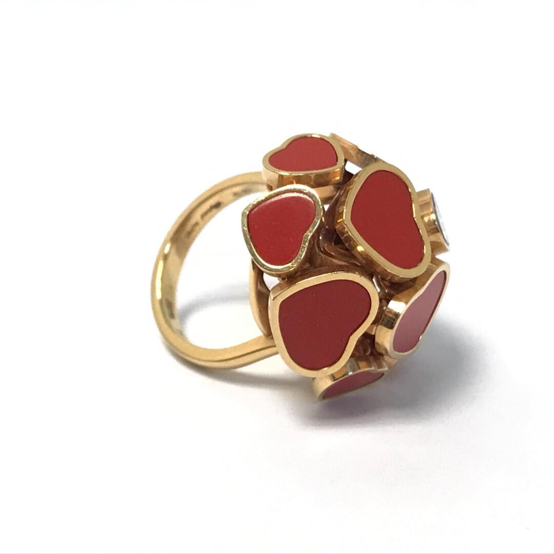 Chopard Rose Gold & Diamond Happy Hearts Ring