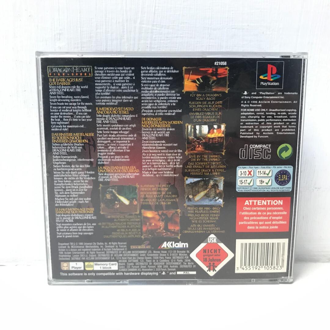 Dragon Heart Fire and Steel PS1 Game