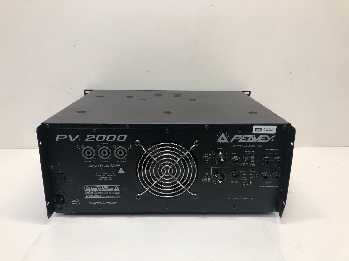 Peavey PV-2000 Professional Stereo Power Amplifier - Collection Only