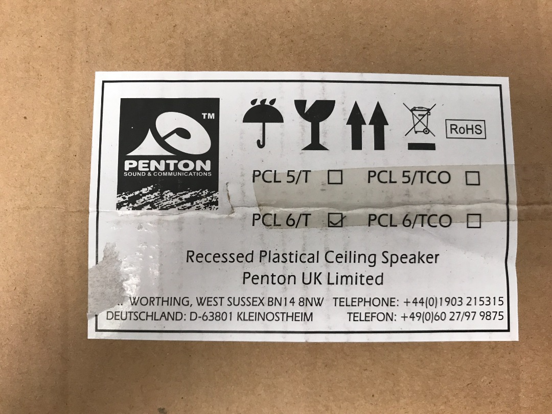 Penton PCL6T Recessed Plastical Ceiling Speaker