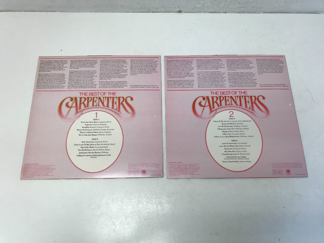 The Best of the Carpenters Vinyl Box Set by Reader's Digest