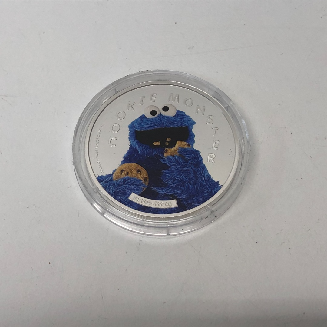 5$ Cookie Monster 1oz Silver Coin Samoa 2021