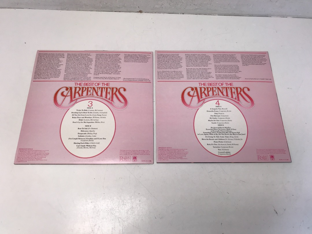The Best of the Carpenters Vinyl Box Set by Reader's Digest