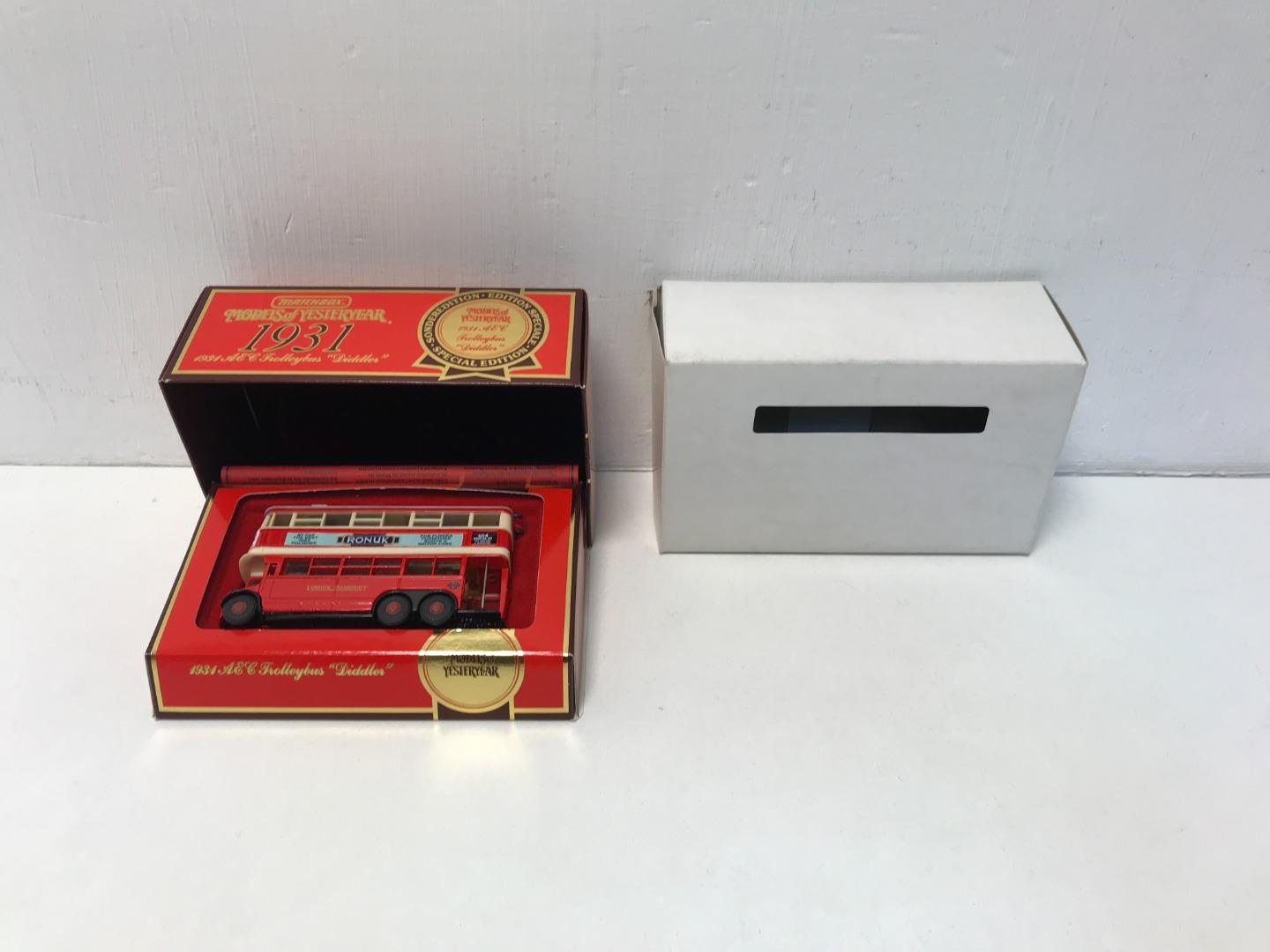 Matchbox Models of Yesteryear Y10 1931 AEC Trolleybus Diddler Die Cast ...