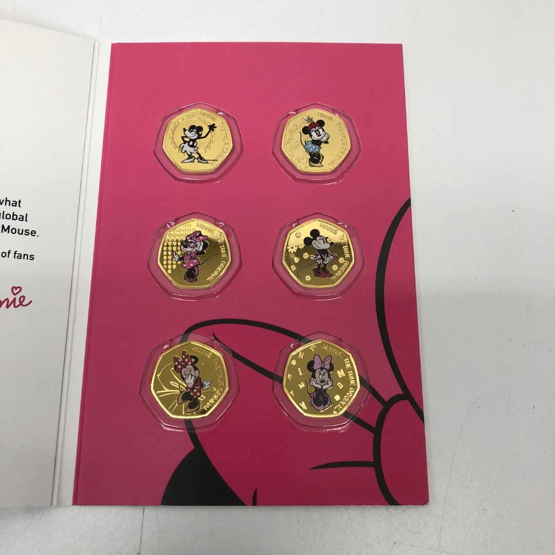 Disney Minnie The True Original Collectable 50p Shaped Gold Plated Coin Set