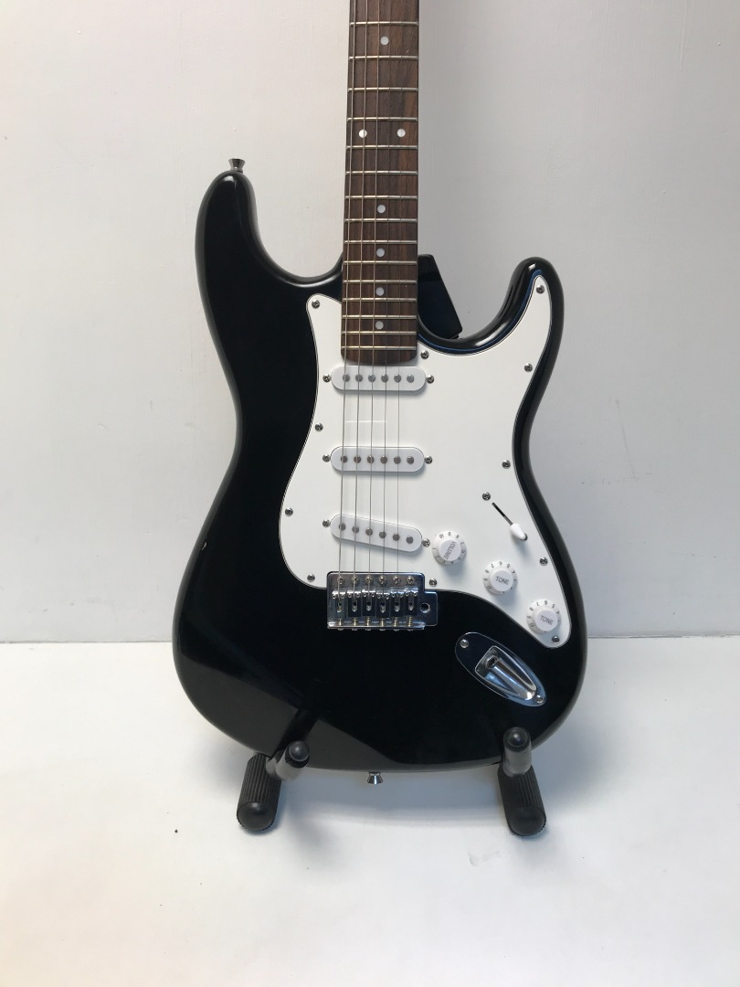 Encore Black Stratocaster Electric Guitar