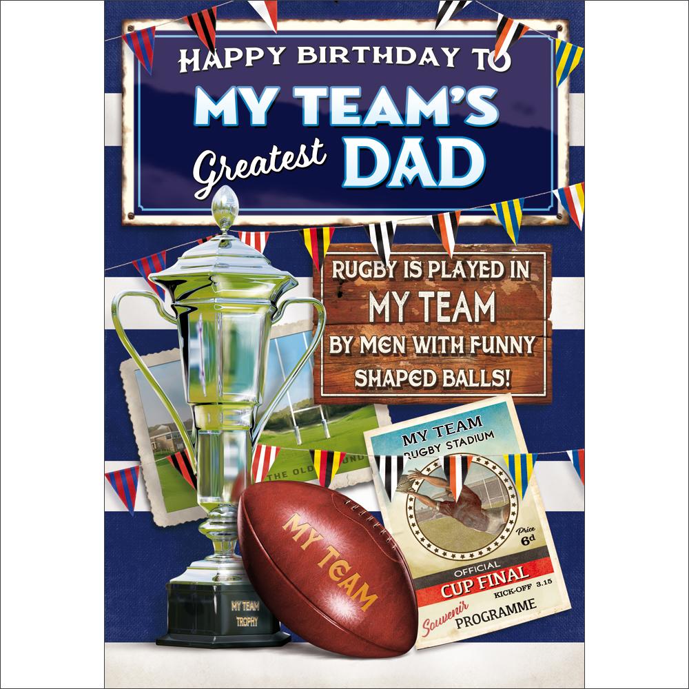 J106-EA Dark Blue & White Vintage Rugby : Personalised Birthday Card ...