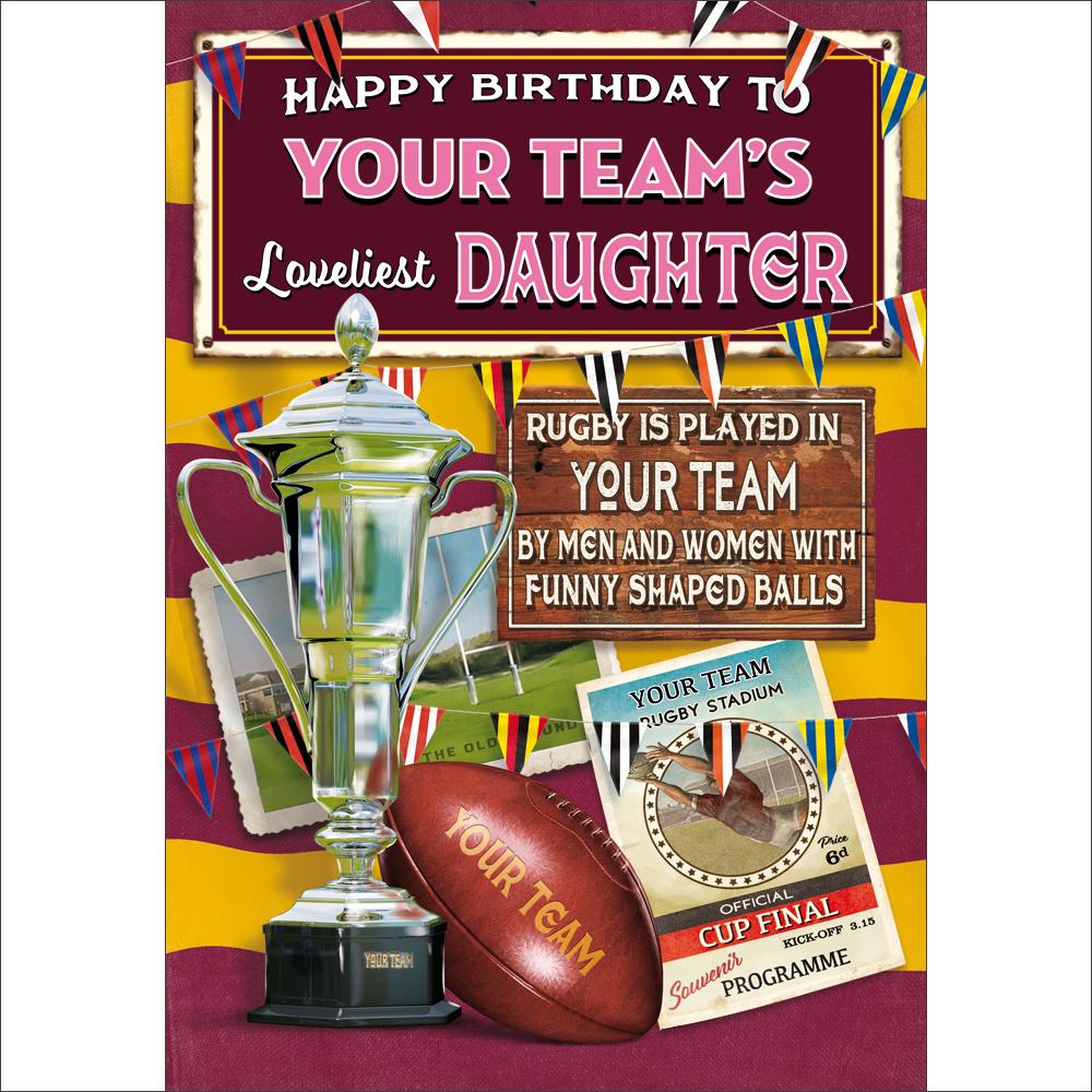 J110-CA Claret & Amber Vintage Rugby : Personalised Birthday Card for a ...
