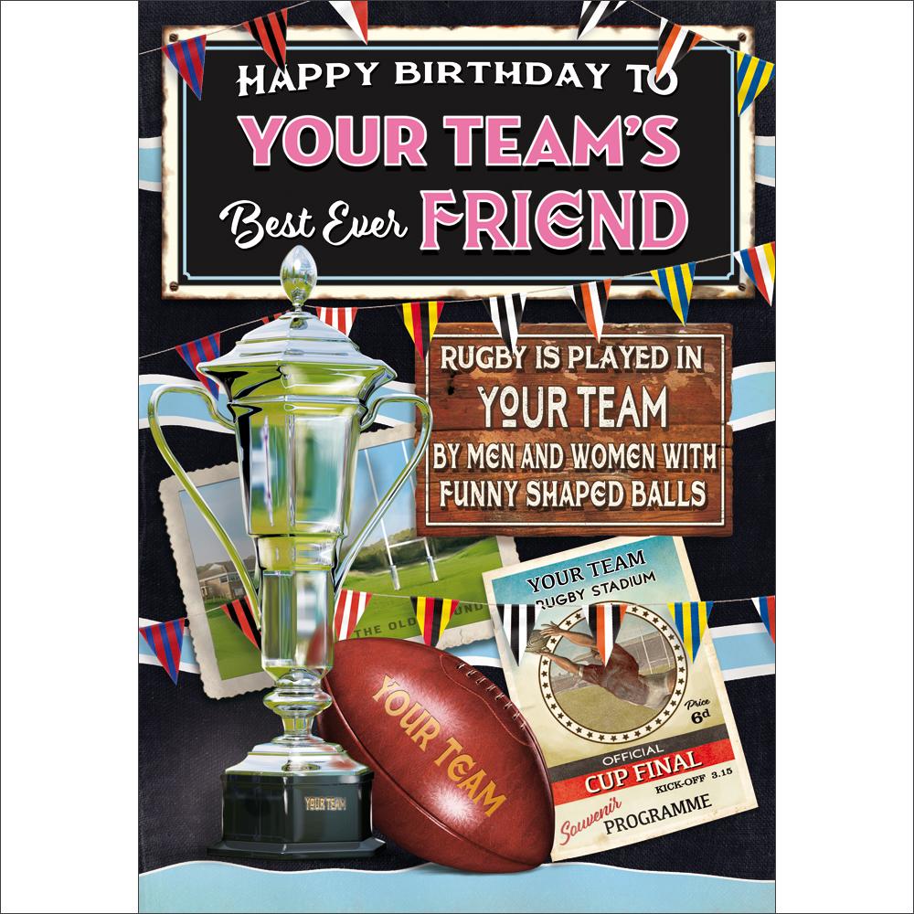 J123-WB Black & Pale Blue Vintage Rugby : Personalised Birthday Card ...