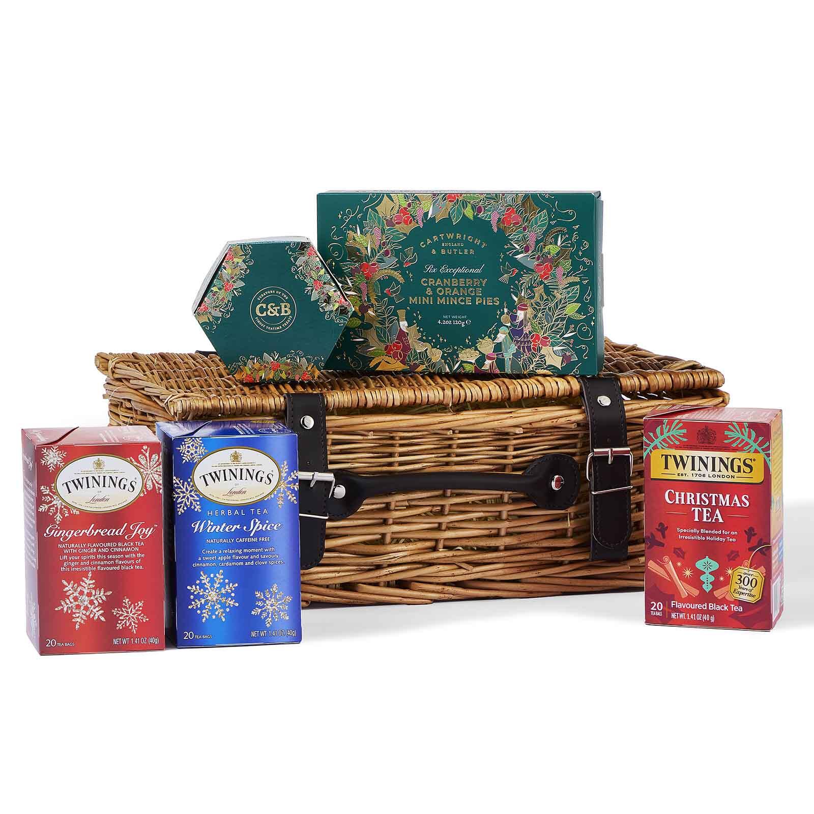 Yuletide Tea & Treats Hamper - Festive Gift Hamper - Assorted Teas ...