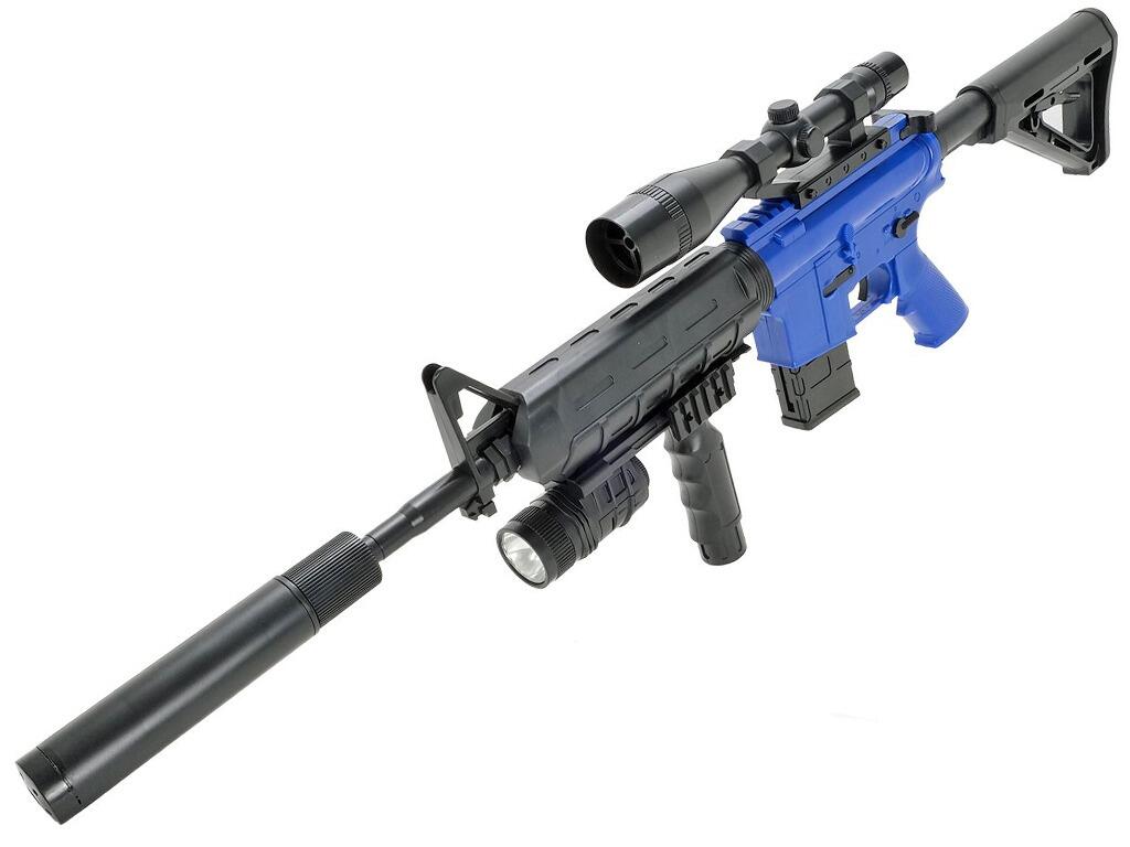 P1158 BB Gun M16 spring airsoft rifle black 2 tone | Military Toys