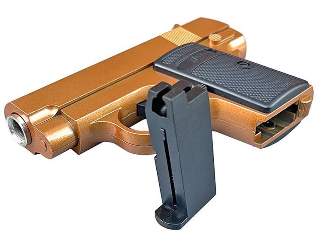 V6 Metal BB Gun Spring Airsoft Pistol Gold 2 Tone | Military Toys
