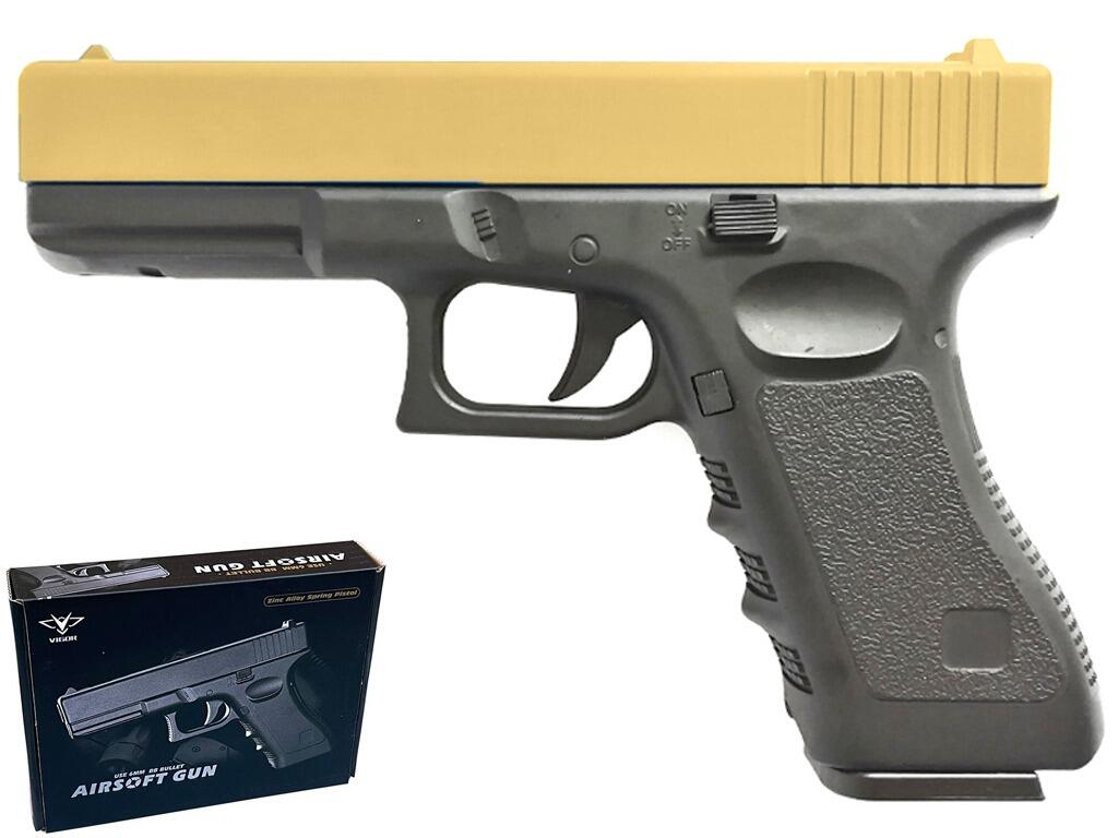 V20 BB Gun Spring Airsoft Pistol Gold 2 Tone | Military Toys