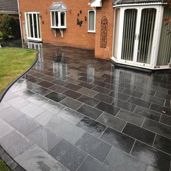 Brazilian Black Slate 600 x 400 With Sawn Edge