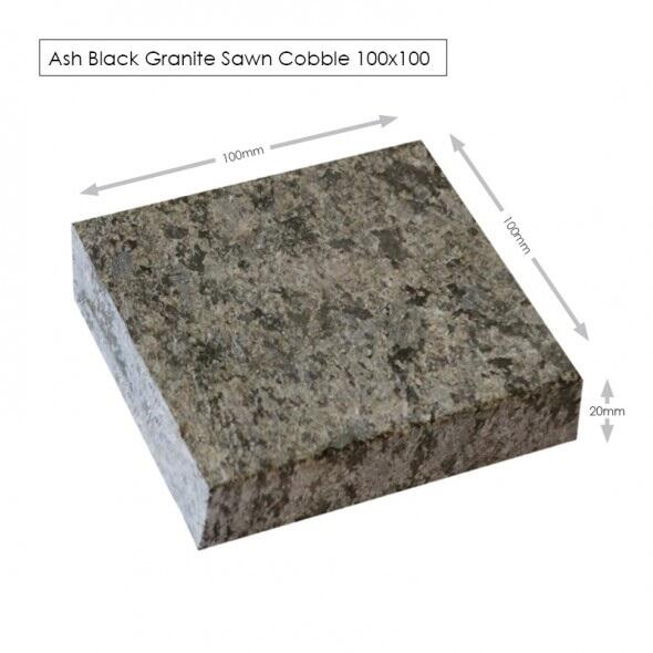 Ash Black Granite Setts 100 x 100