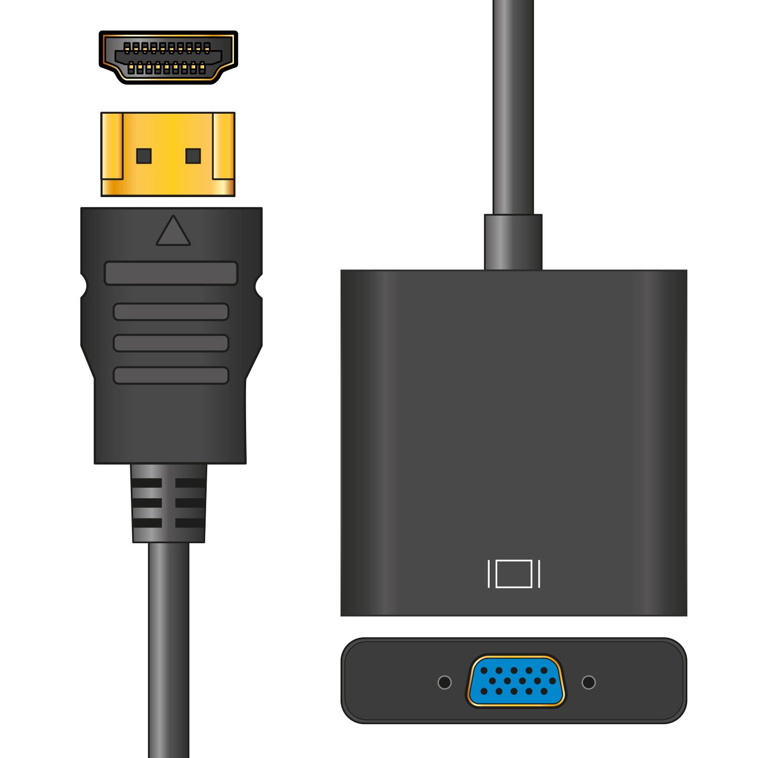 AV:Link Adaptor Lead HDMI Plug to VGA Socket - 122.437UK