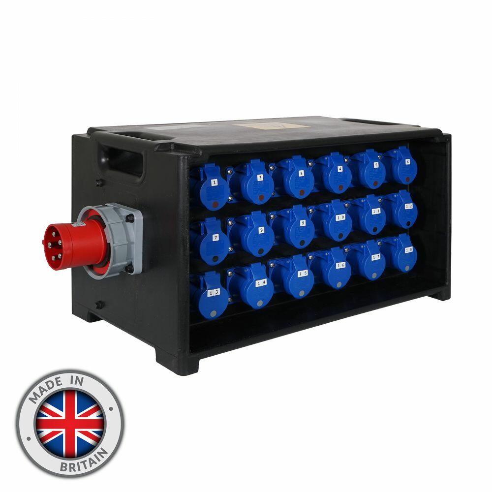 eLumen8 MERZ Distribution Box 63A 3PH In/Thru to 18x 16A RCBO