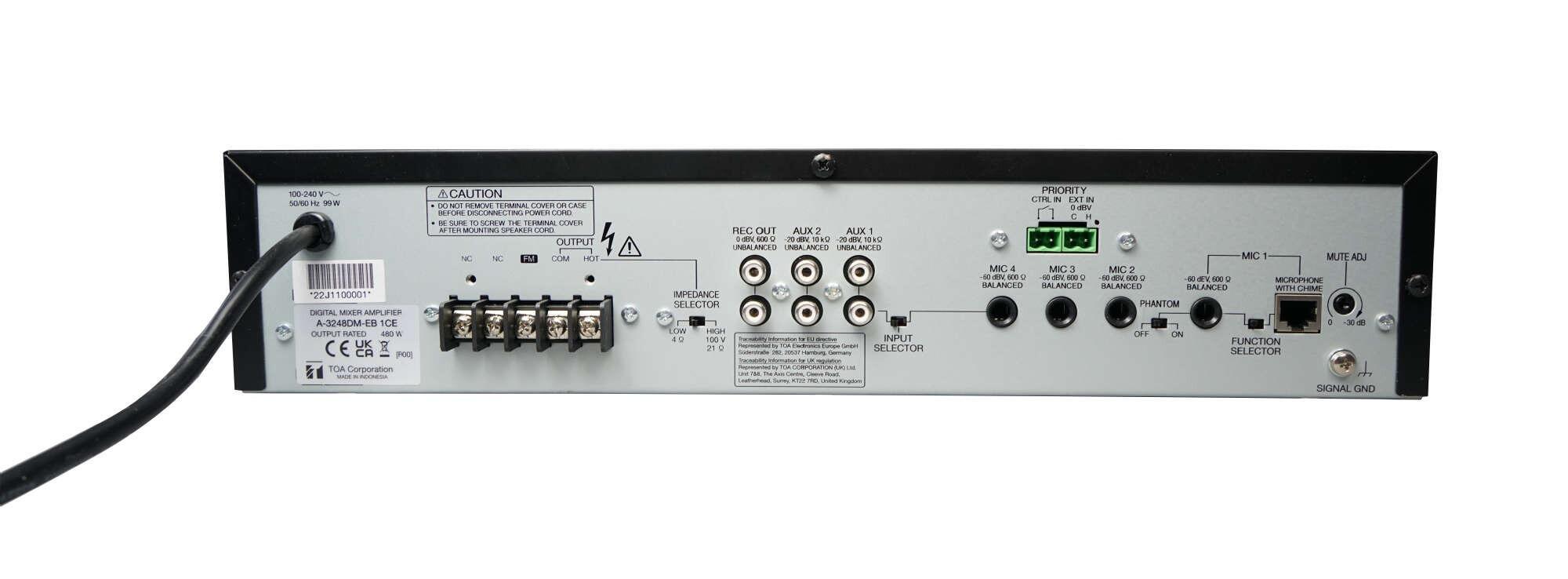 TOA A-3224DM A-3200 Series 240 Watt Digital Mixer Amplifier, MP3 ...