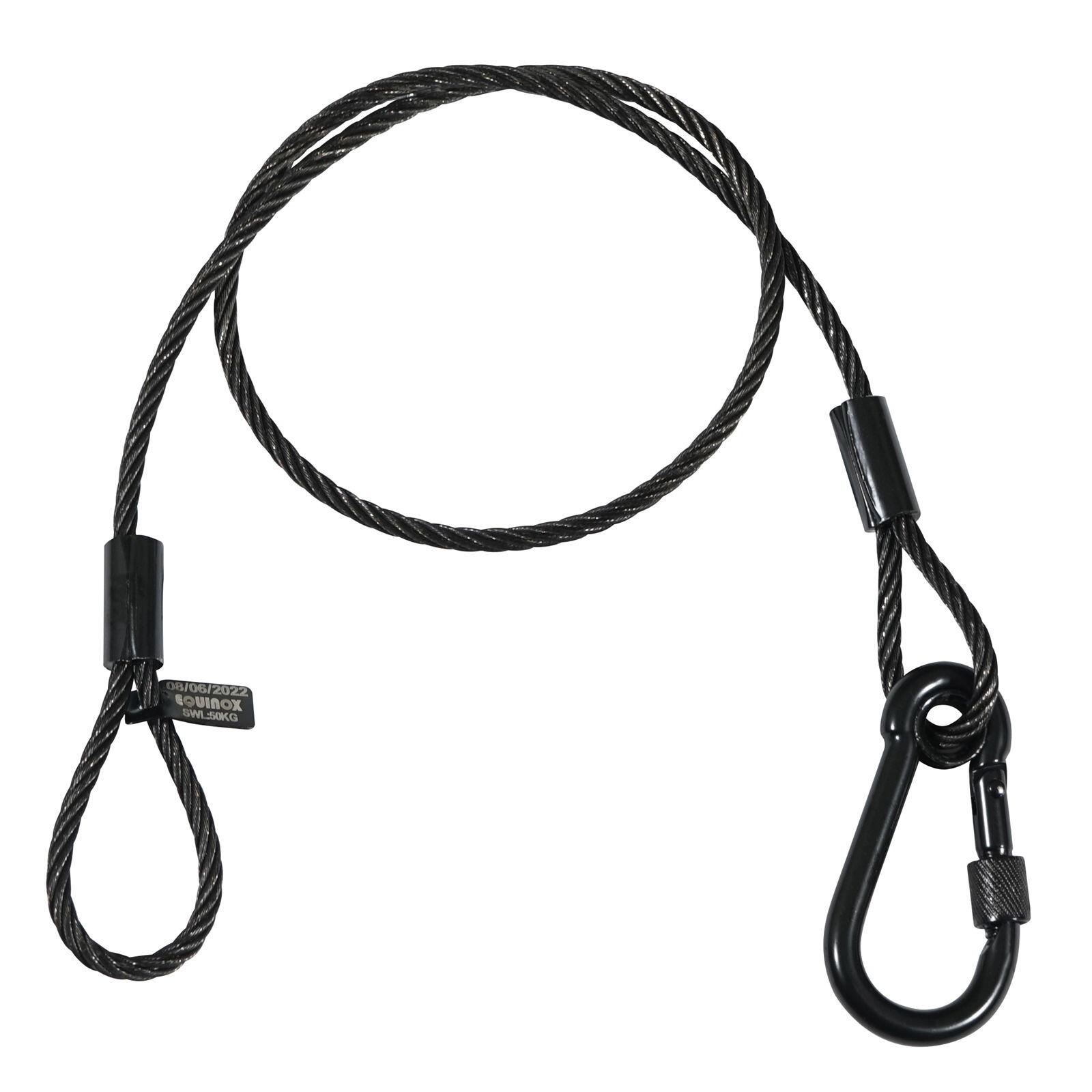 Equinox 750mm x 5mm Stainless Steel Safety Wire, 50kg, Black