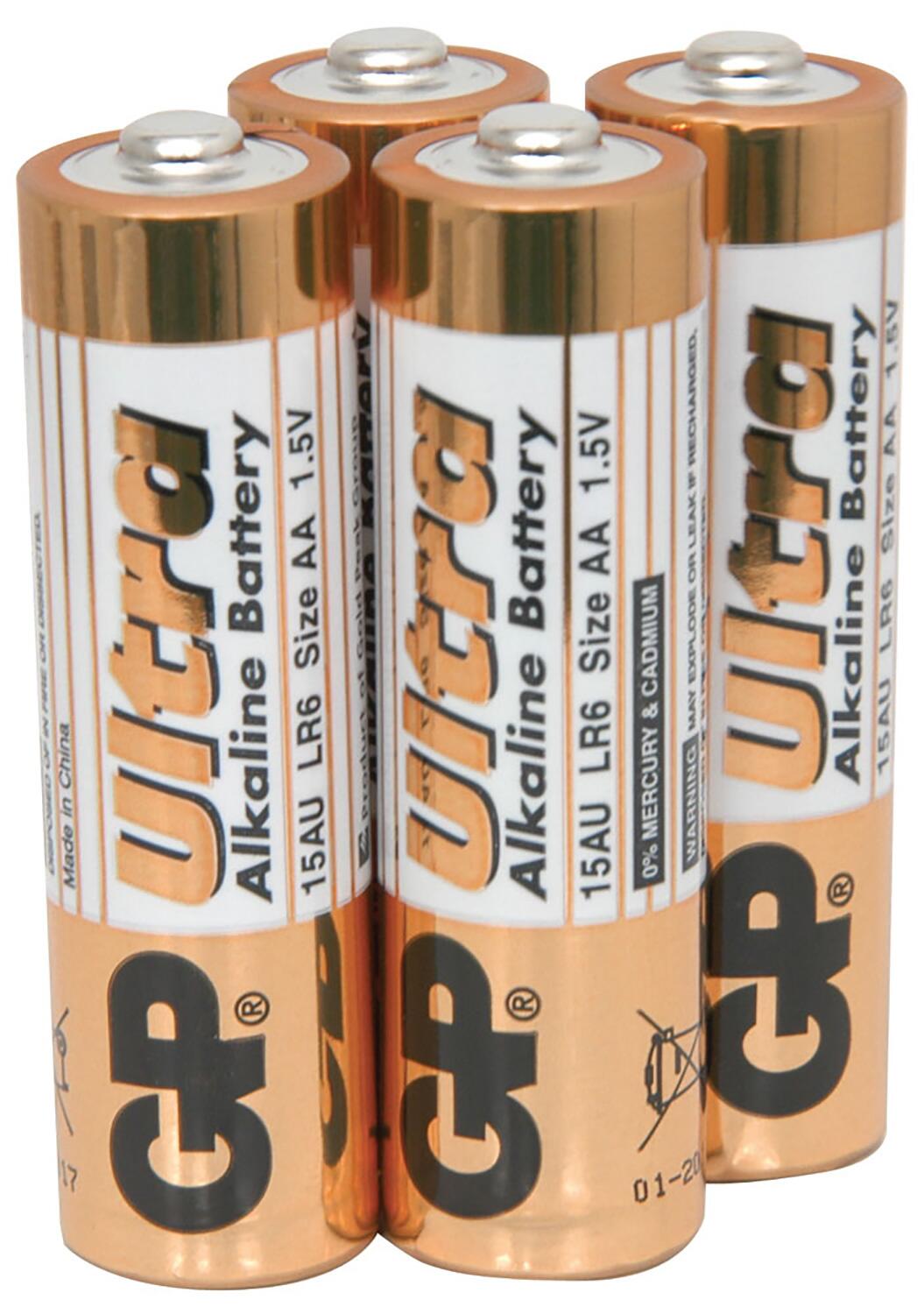 GP Batteries Alkaline batteries, AA, 1.5V - 4pcs