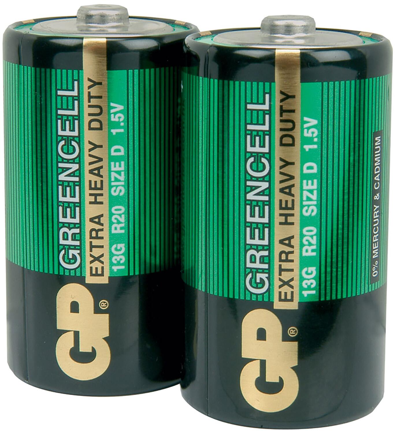 GP Batteries Zinc chloride batteries, D, 1.5V - 2pcs
