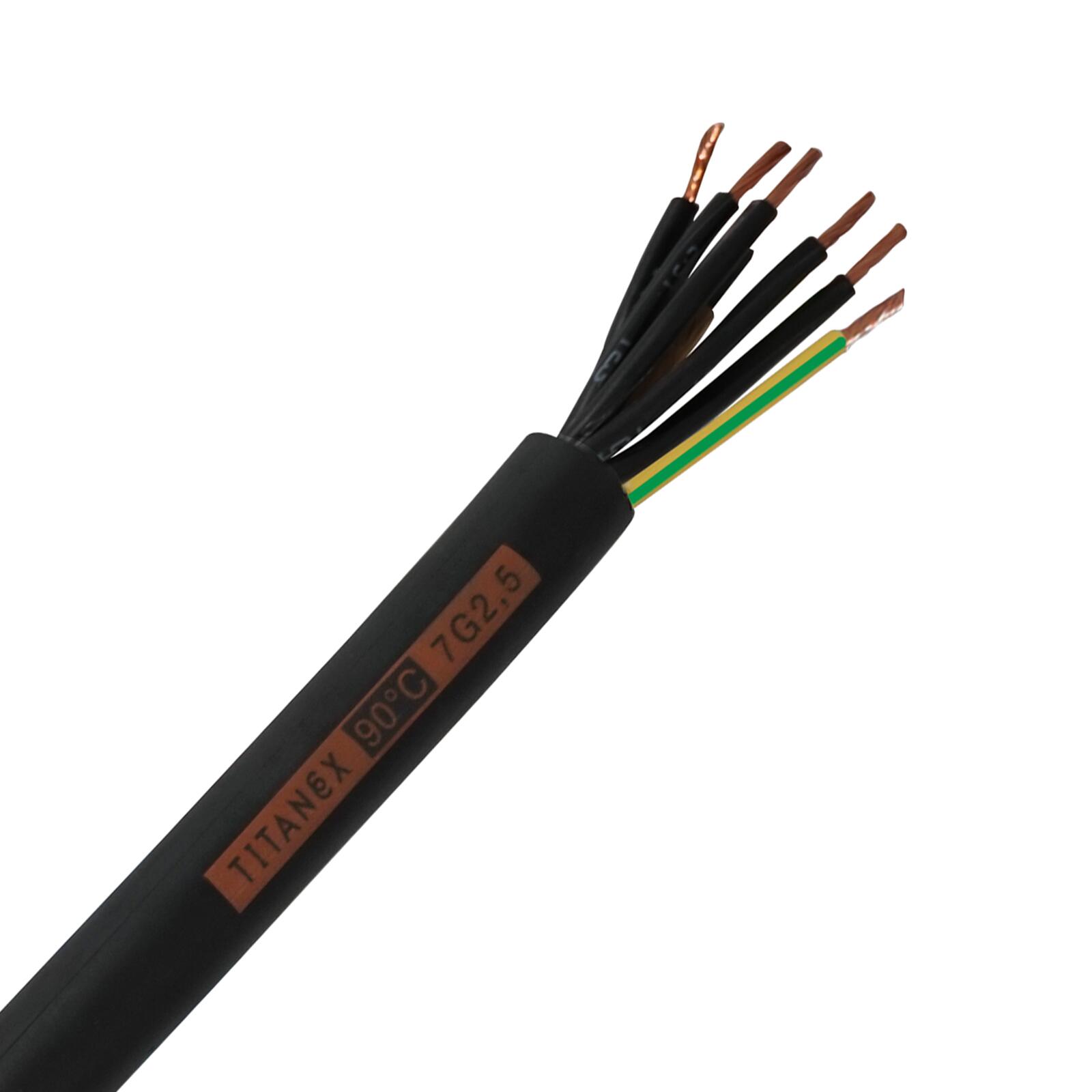 Titanex H07-RNF 2.5mm 7 Core Rubber Cable - 100 Metres