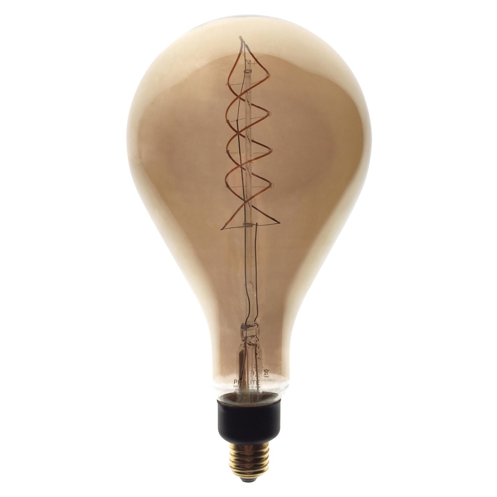 Prolite 4W Dimmable LED PS160 Smoked Spiral Filament Lamp 2200K ES