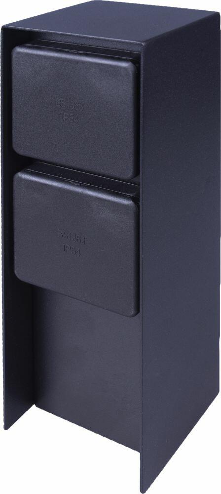 Eagle Outdoor Stainless Steel Black Twin Mains Socket Post, E702