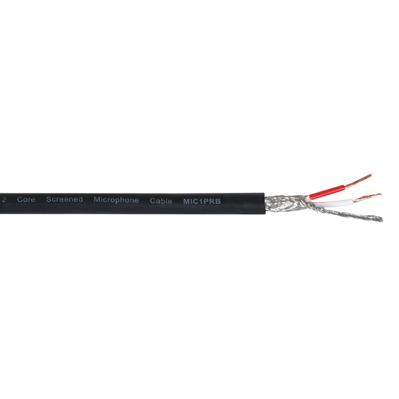 Elumen8 TOUR Screened 2 Core Microphone Cable MIC1PRB, 100m Drum Black