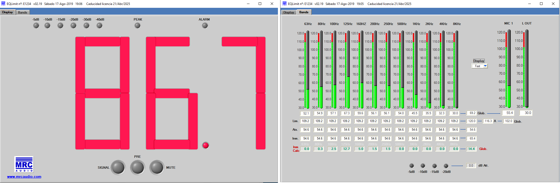 MRC Audio EQ Limit, Data Logging Automatic Volume Sound Limiter with ...
