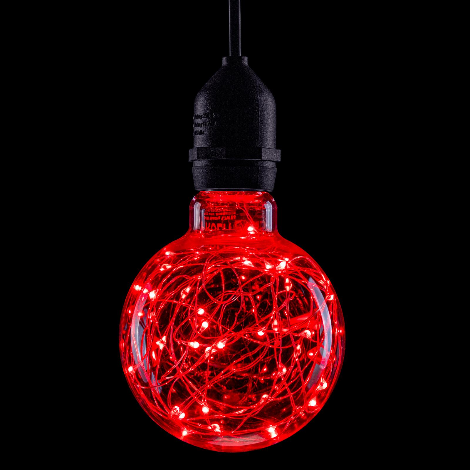 Prolite 1.7W LED G95 ES Poly Star Polycarbonate Lamp, Red