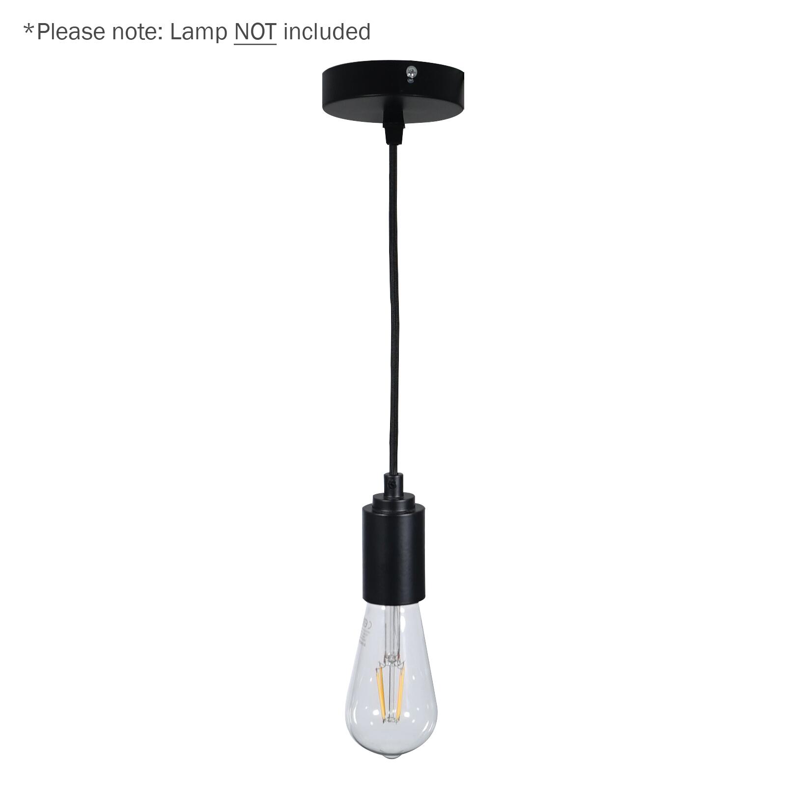 Prolite E27 Pendant Kit - Black Matt with Black Fabric Cord